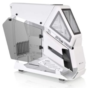 thermaltake ah t600 snow helicopter styled open frame tempered glass swing door e-atx full tower case ca-1q4-00m6wn-00