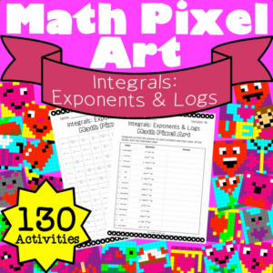 valentine’s day: integrals exponents and logs pixel art mystery pictures