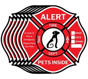 pet alert sticker, double-sided, 6 rescue pet decals, pet alert stickers for house home window pet door-emergency pet kit, uv resistant-waterproof