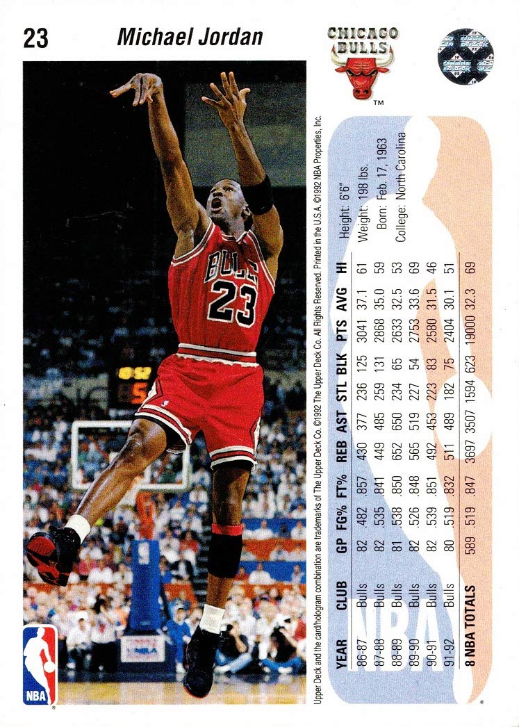 1992-93 Upper Deck #23 Michael Jordan Basketball Card - Chicago Bulls