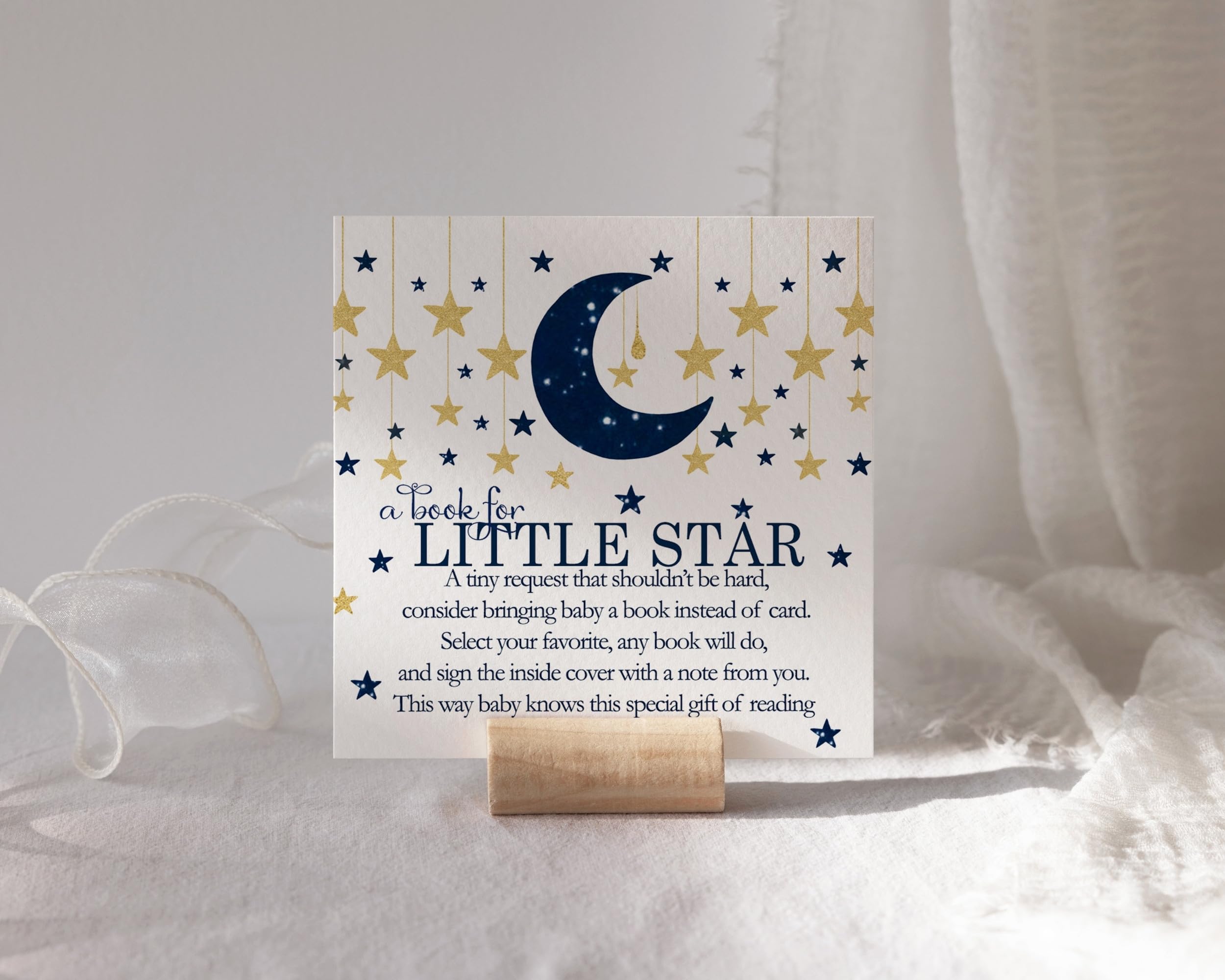 Twinkle Little Star Books for Baby Shower Cards, Invitation Inserts Boys Book Request, Bring Book Instead of Cards Poem, Cute Storybook-Theme Ideas, 25 Pack