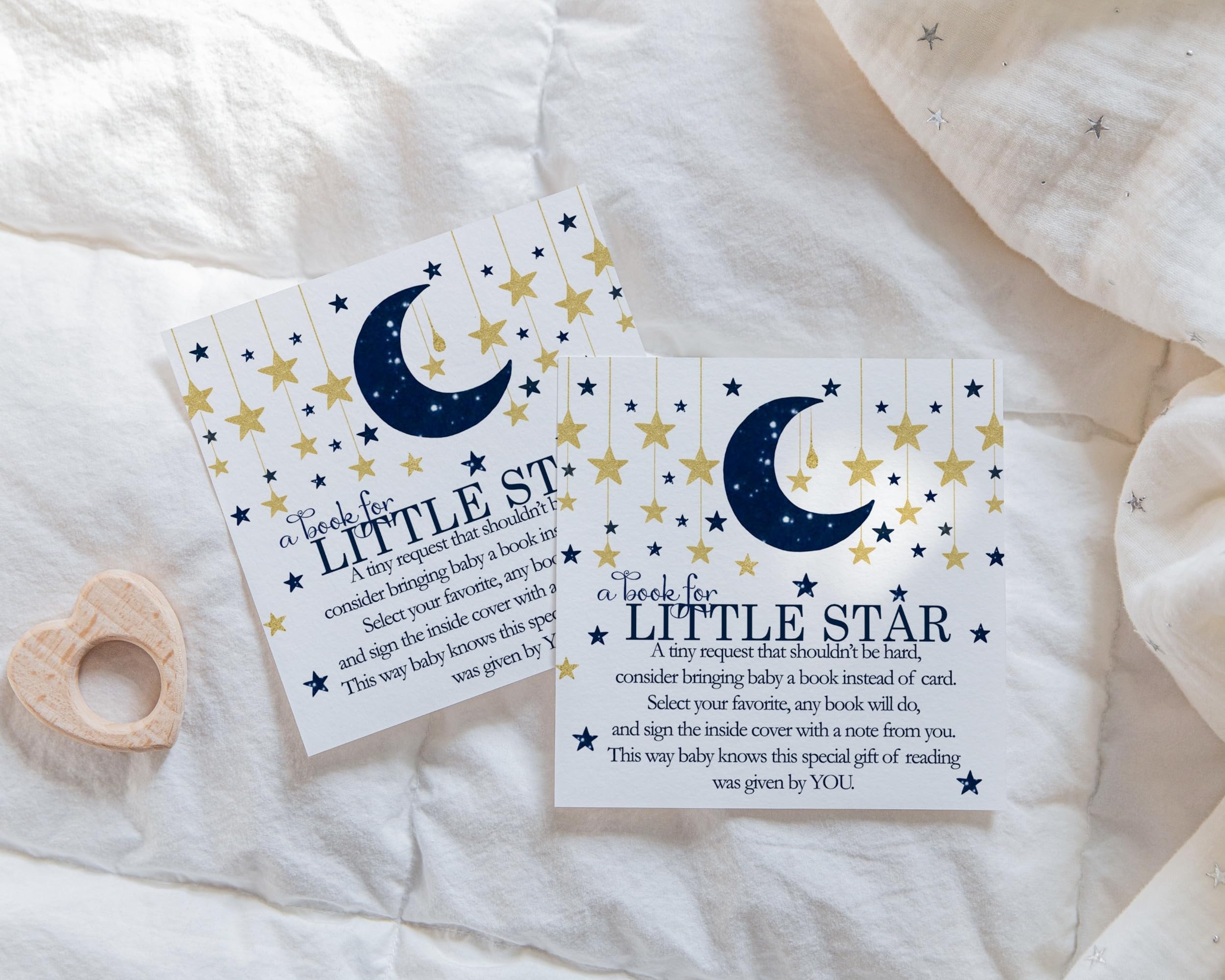 Twinkle Little Star Books for Baby Shower Cards, Invitation Inserts Boys Book Request, Bring Book Instead of Cards Poem, Cute Storybook-Theme Ideas, 25 Pack