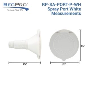 RecPro RV Exterior Spray Port Hook-Up Connector | Optional Hose with Sprayer or Quick Connector | RV Exterior Shower Port (White, Quick Connector)