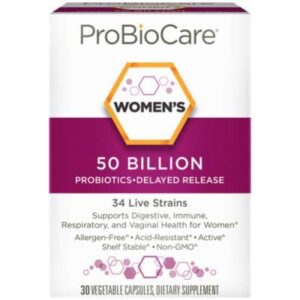 probiotic for women - 50 billion cfus - supports digestive & vaginal health (30 vegetable capsules)