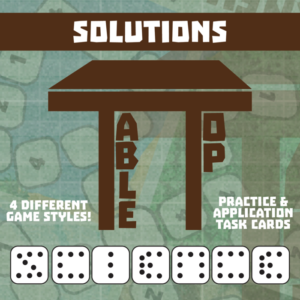 tabletop science -- solutions -- game-based small group practice