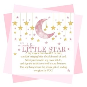 Twinkle Little Star Books for Baby Shower Cards, Invitation Inserts Girls Book Request, Bring Book Instead of Cards Poem, Cute Storybook-Theme Ideas, 25 Pack