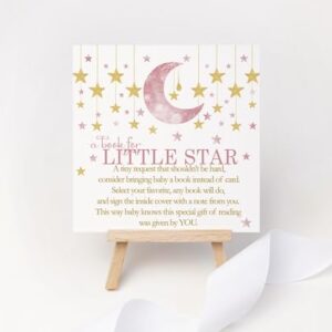 Twinkle Little Star Books for Baby Shower Cards, Invitation Inserts Girls Book Request, Bring Book Instead of Cards Poem, Cute Storybook-Theme Ideas, 25 Pack