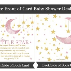 Twinkle Little Star Books for Baby Shower Cards, Invitation Inserts Girls Book Request, Bring Book Instead of Cards Poem, Cute Storybook-Theme Ideas, 25 Pack