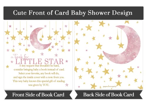 Twinkle Little Star Books for Baby Shower Cards, Invitation Inserts Girls Book Request, Bring Book Instead of Cards Poem, Cute Storybook-Theme Ideas, 25 Pack