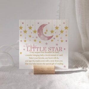 Twinkle Little Star Books for Baby Shower Cards, Invitation Inserts Girls Book Request, Bring Book Instead of Cards Poem, Cute Storybook-Theme Ideas, 25 Pack