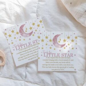 Twinkle Little Star Books for Baby Shower Cards, Invitation Inserts Girls Book Request, Bring Book Instead of Cards Poem, Cute Storybook-Theme Ideas, 25 Pack