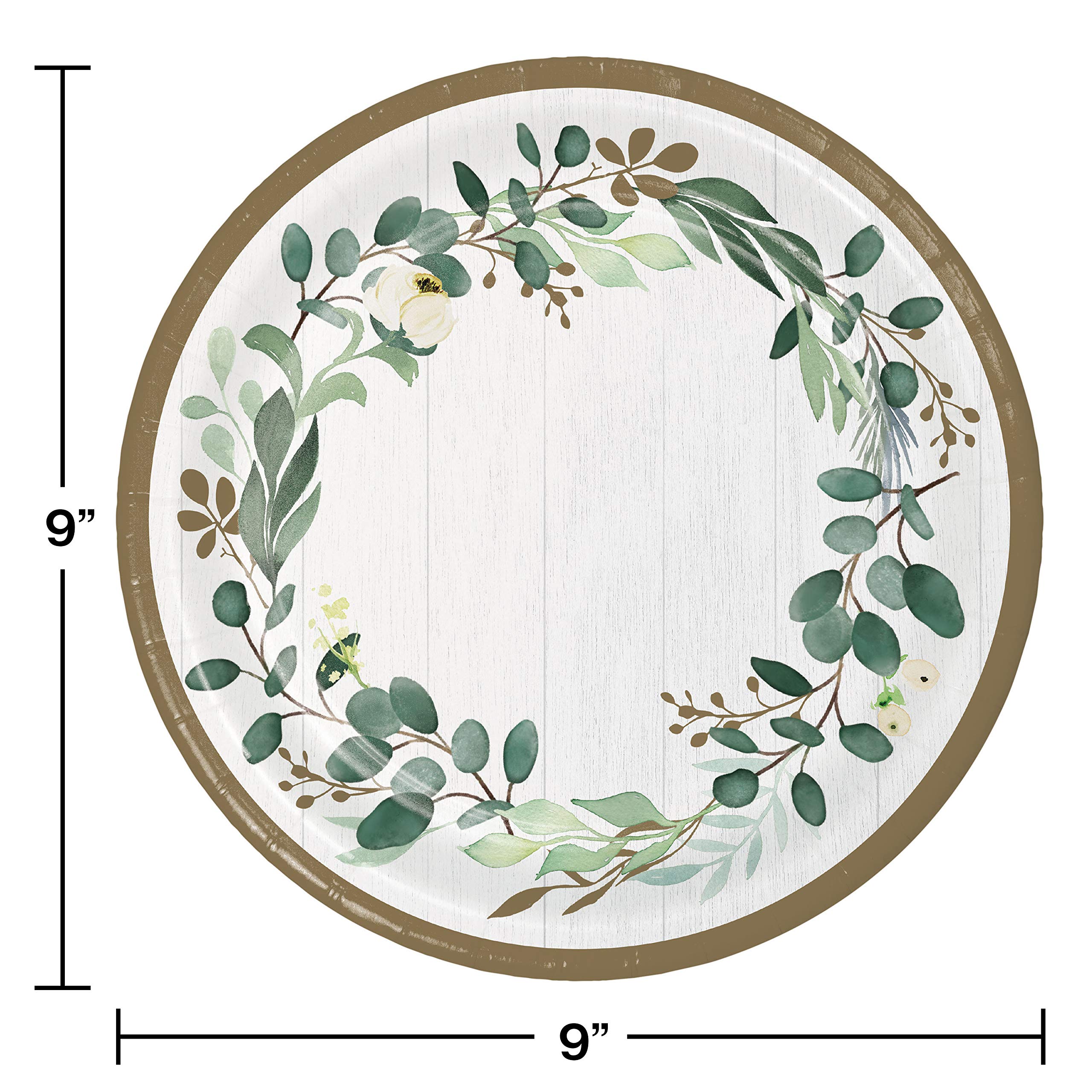 Creative Converting Eucalyptus Paper Plates, 9", Multi-color