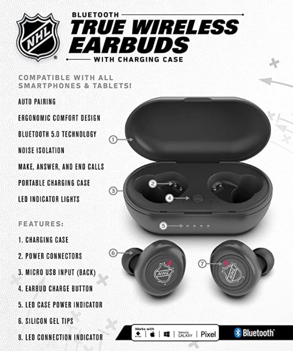 NHL Buffalo Sabres True Wireless Earbuds, Team Color