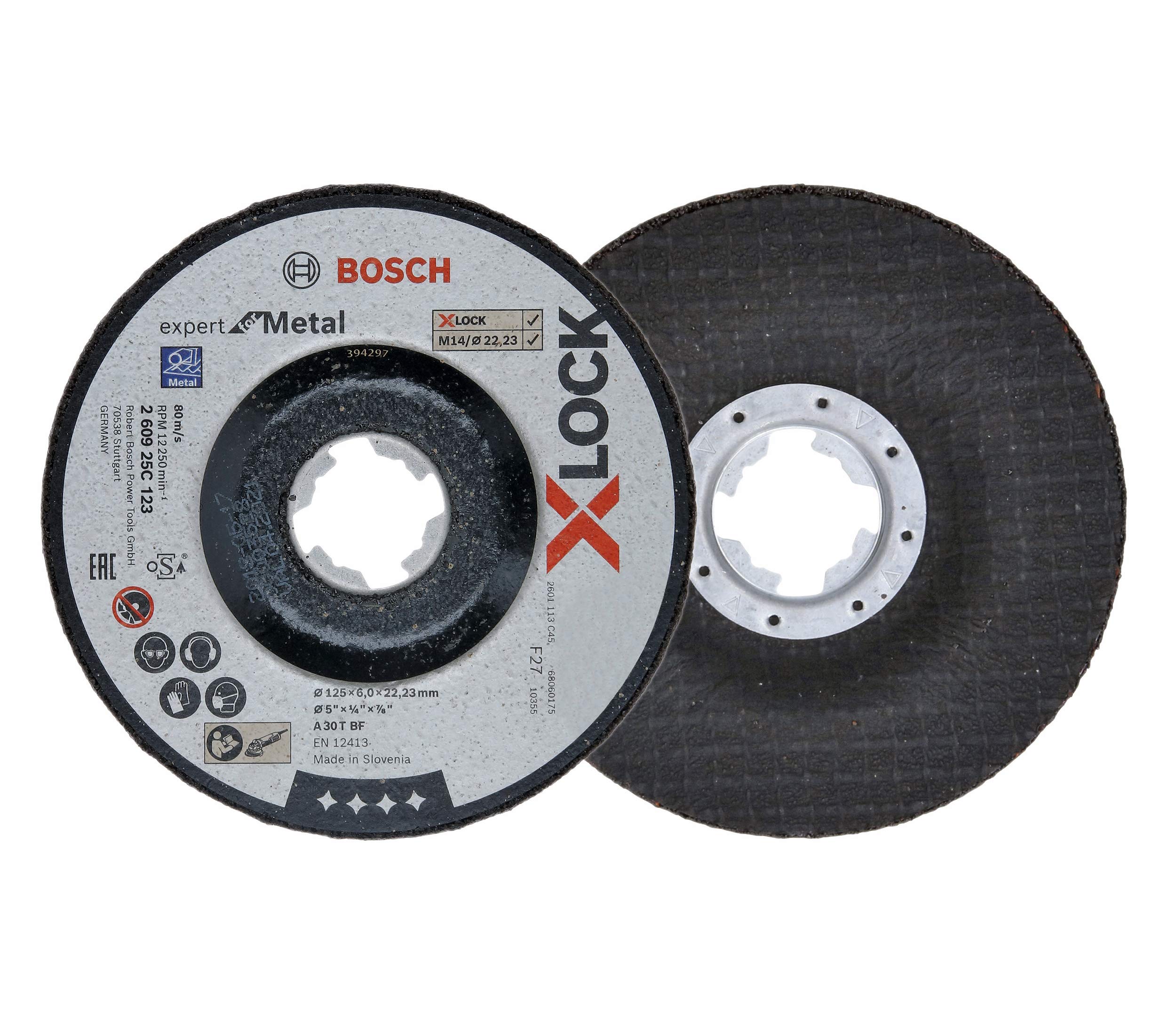 Bosch Professional 260925C123 Expert Grinding Disc (Metal, X-Lock, Ø 125 mm, bore Ø 22.23 mm, Angle Grinder Accessories)