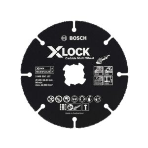 bosch professional 260925c127 tungsten carbide multi wheel cutting disc (for wood, plastic, plasterboard, copper pipe, x-lock, Ø 125 mm, bore Ø 22.23 mm, angle grinder accessories)