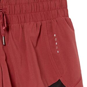 Amazon Essentials Women's Standard-Fit Ruched Waistband Woven Running Short (Previously Core 10), Ruby Red, Medium