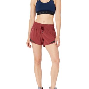 Amazon Essentials Women's Standard-Fit Ruched Waistband Woven Running Short (Previously Core 10), Ruby Red, Medium