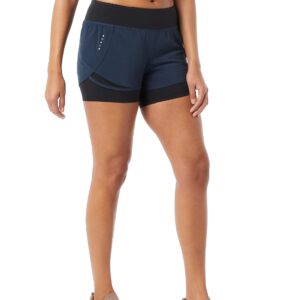 Amazon Essentials Women's Standard-fit Knit Waistband 2-in-1 Woven Running Short (Previously Core 10), Navy/Black, 2X