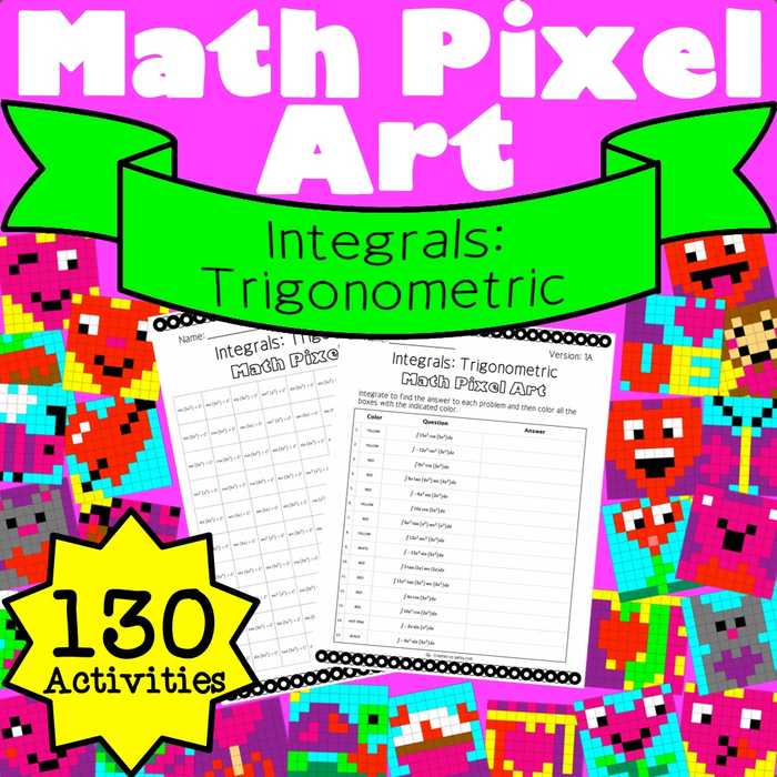 Valentine’s Day: Integrals Trigonometric Pixel Art Mystery Pictures