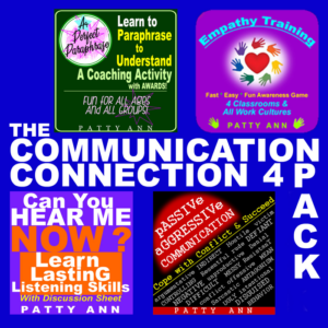 oral communication 4-resource behavior bundle: *empathy training *paraphrasing *listening skills *passive aggressive conflict *training games & activities!