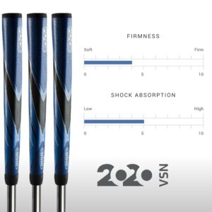 Winn Grips Excel 2020-VSN Vision Midsize Pistol Golf Putter Grip, Blue/Black