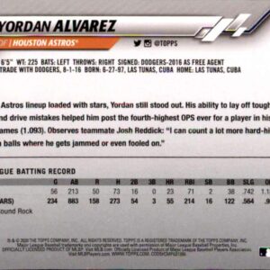 2020 Topps #276 Yordan Alvarez Houston Astros Rookie Baseball Card