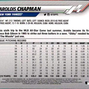 2020 Topps #161 Aroldis Chapman New York Yankees Baseball Card