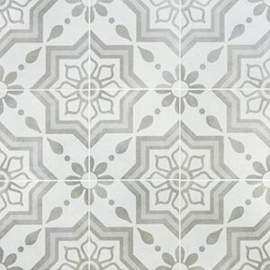 Sintra Silver Sky 9 in. x 9 in. Matte Porcelain Encaustic Backsplash, Kitchen, Bathroom, Floor and Wall Tile (20 Pieces, 10.65 Sq. Ft. / Case)