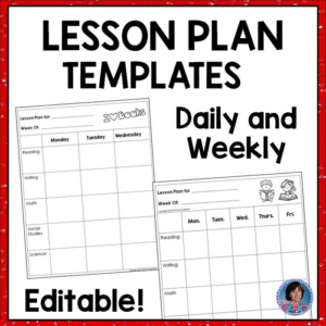 daily and weekly lesson plan templates - editable!