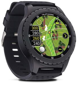 skycaddie lx5, gps golf watch with touchscreen display and hd color courseview maps, black, small