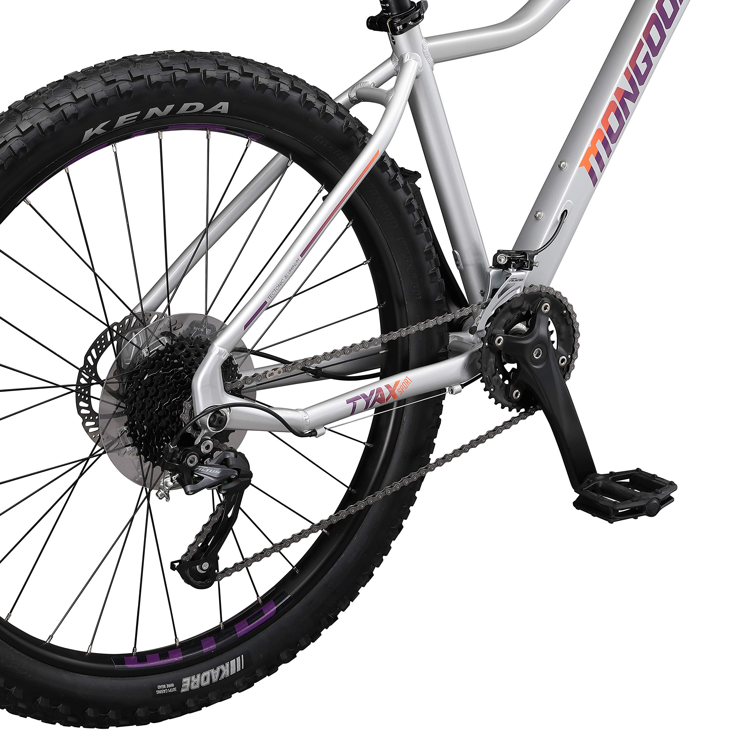 Mongoose Tyax Sport Adult Mountain Bike, 27.5-Inch Wheels, Tectonic T2 Aluminum Frame, Rigid Hardtail, Hydraulic Disc Brakes, Womens Small Frame, White