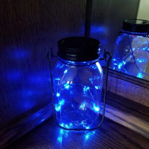 12 Pack Fairy Lights Battery Operated with Timer 6.5feet Silver Wire 20 LEDs Waterproof 8 Modes Twinkle Lights for Garden Bedroom Wedding Christmas Party Mason Jar Decor Celebration Lighting (Blue)