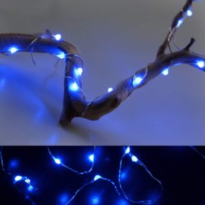 12 Pack Fairy Lights Battery Operated with Timer 6.5feet Silver Wire 20 LEDs Waterproof 8 Modes Twinkle Lights for Garden Bedroom Wedding Christmas Party Mason Jar Decor Celebration Lighting (Blue)