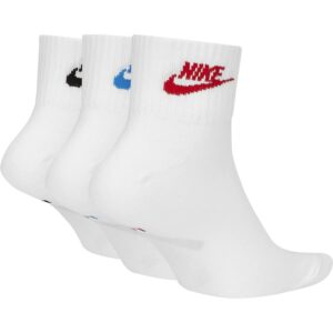 Nike Men`s Everyday Essential Crew Socks 3 Pack (White(SK0109-911)/Blue/Pink, Large)