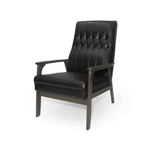 christopher knight home judy accent chair, matte black, walnut