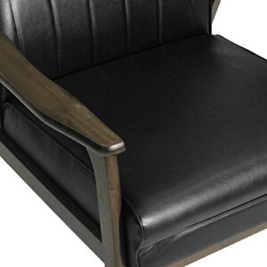 Christopher Knight Home Judy Accent Chair, Matte Black, Walnut