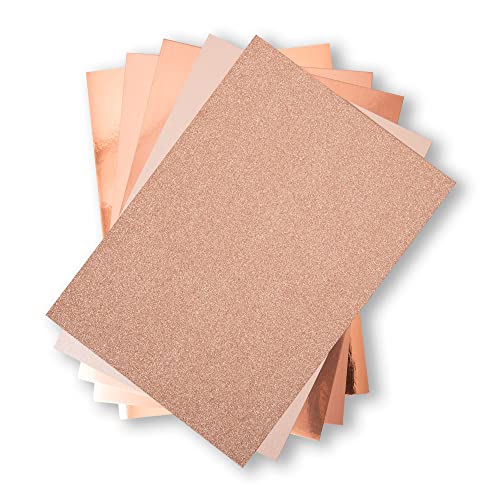 Sizzix Rose Gold, Surfacez, Surfaces-Opulent Cardstock, 8x11.5 inches, 50 Pack