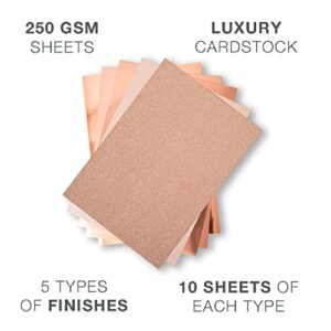 Sizzix Rose Gold, Surfacez, Surfaces-Opulent Cardstock, 8x11.5 inches, 50 Pack