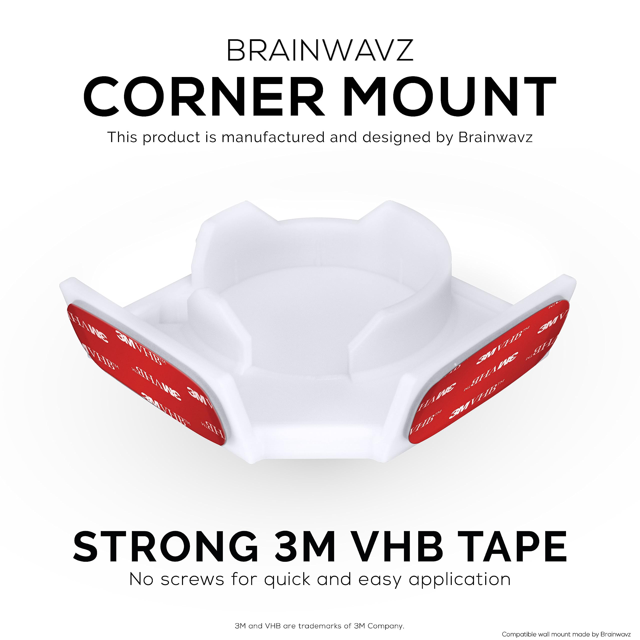 Corner Mount Infant Optics DXR-8 & Pro Adhesive Wall Shelf, Optimal Viewing, Full Pan & Tilt, Easy Installation, No Mess, No Screws by Brainwavz