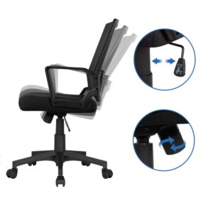 Topeakmart Mordern Comfort Swivel Fabric Home Office Task Chair with Arms and Adjustable Height Suitable for Computer Working and Meeting and Reception Place