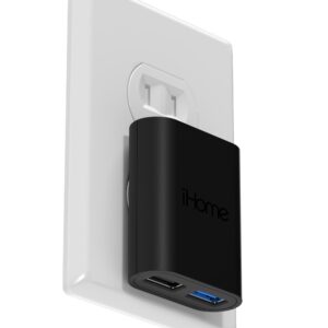 iHome 2 Port USB Wall Charger: AC Pro Multiport USB Charger, USB Plug Adapter & Phone Charging Block, Double USB Wall Plug, Flat 2 Port USB Charger & USB Wall Adapter