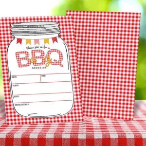 BabyQ BBQ Baby Shower Invitations For Girl or Boy, Diaper Raffle Cards Included, 20 Invites