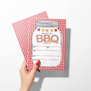 BabyQ BBQ Baby Shower Invitations For Girl or Boy, Diaper Raffle Cards Included, 20 Invites