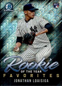 2019 bowman mega box rookie of the year favorites refractors #royf-19 jonathan loaisiga new york yankees baseball card