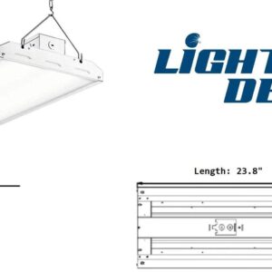 Light in Depot 2ft 110w Commercial LED Linear Bay Light 5000K (250w /400w MH Equal) Shop Light, AC 120-277v, Warehouse Aisle Area Light, Garage, 0-10V Dimming, UL/DLC Complied (110w, 6 Pack)