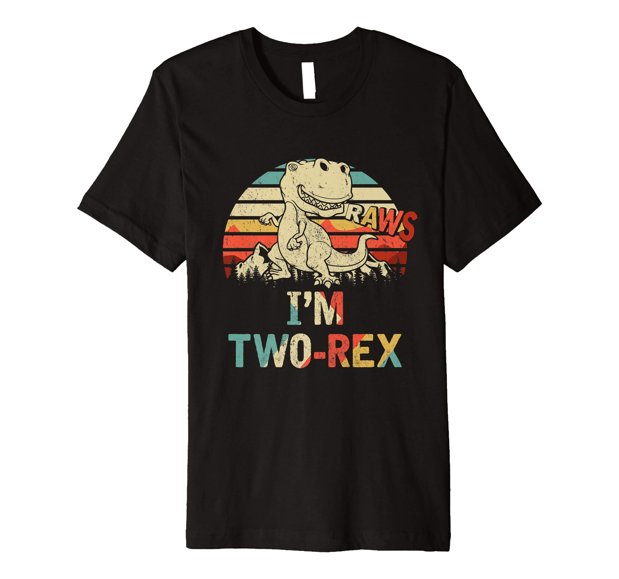 Raws I'm Two-rex 2nd Birthday Boy Kid Dinosaur Premium T-Shirt