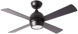 fanimation 44 inch indoor ceiling fan with led light kit - black