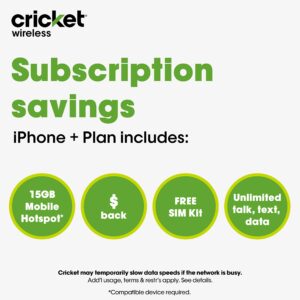 Apple iPhone 11 [64GB, Yellow] + Carrier Subscription [Cricket Wireless]