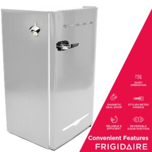 Frigidaire EFR376-MOONBM Retro Bar Fridge Refrigerator with Side Bottle Opener, 3.2 cu. Ft, Moonbeam