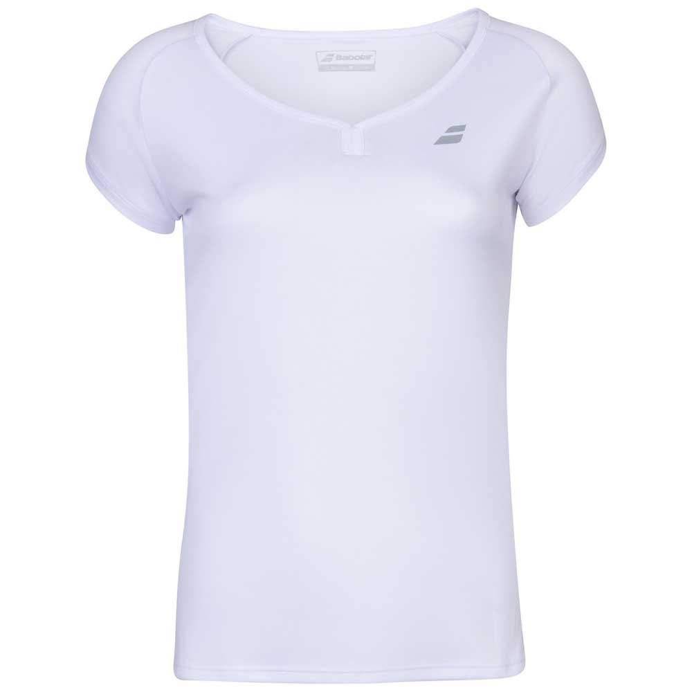 Babolat Women's Play Cap Sleeve Tennis Top, White/White (US Size Large)